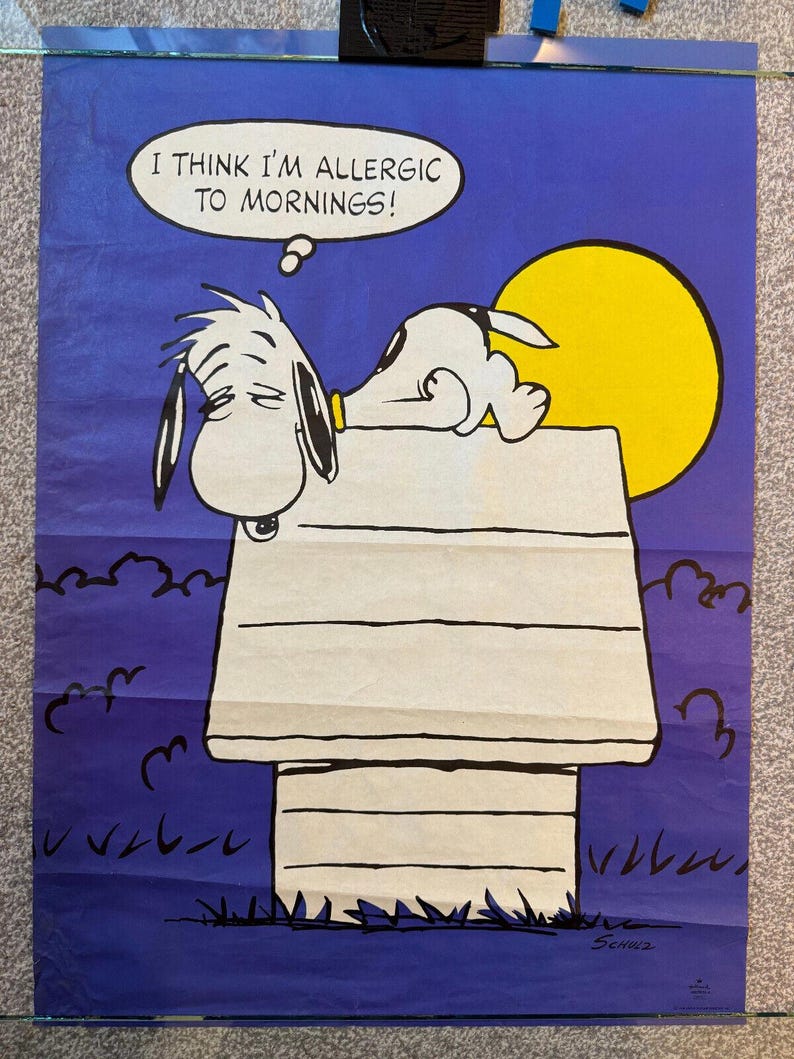 Original Hallmark 1958 Peanuts/snoopy Lithographic Poster/schultz - Etsy
