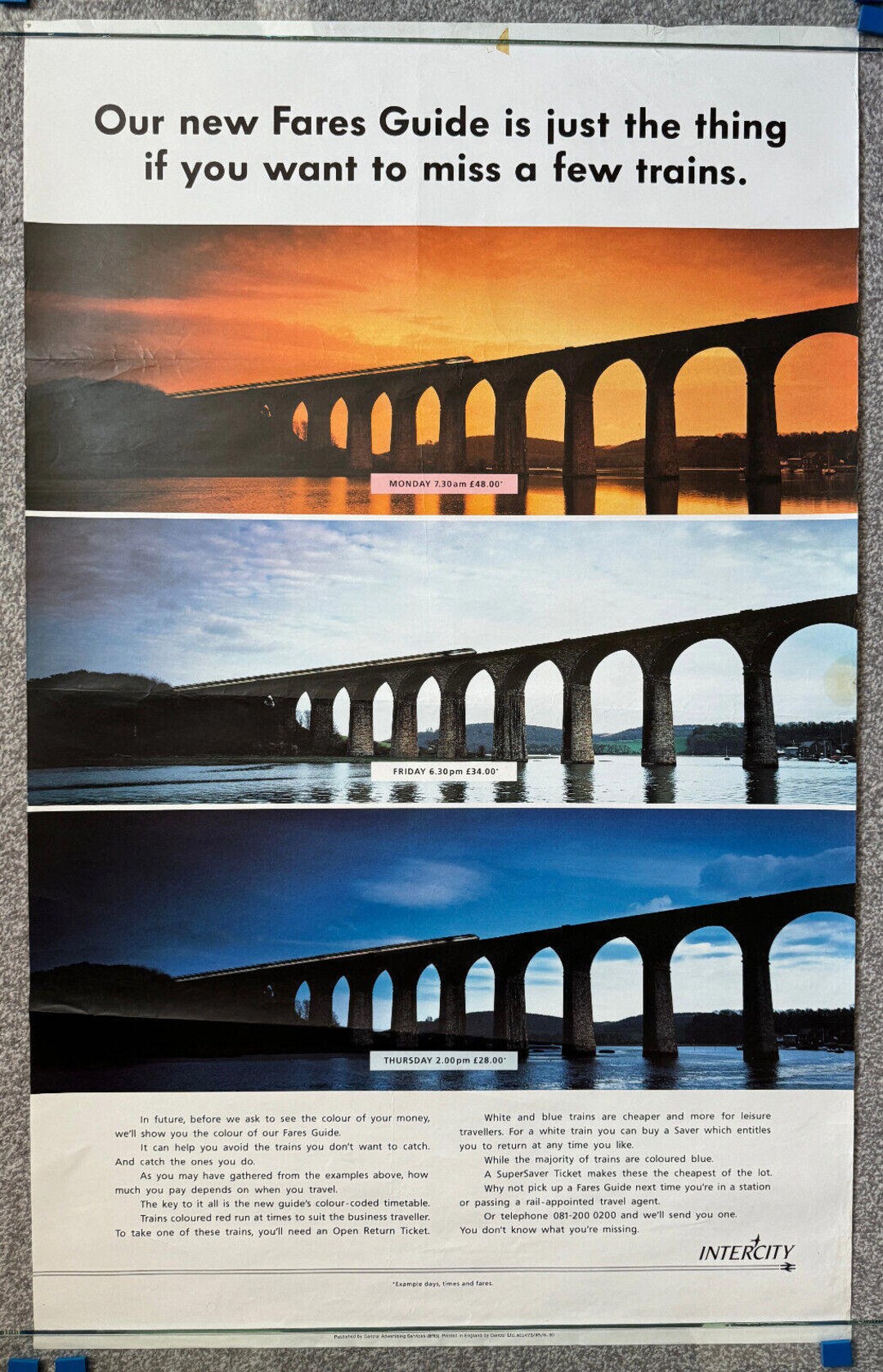 Original 1990 Intercity Railway Poster - Royal Border Bridge, Berwick ...