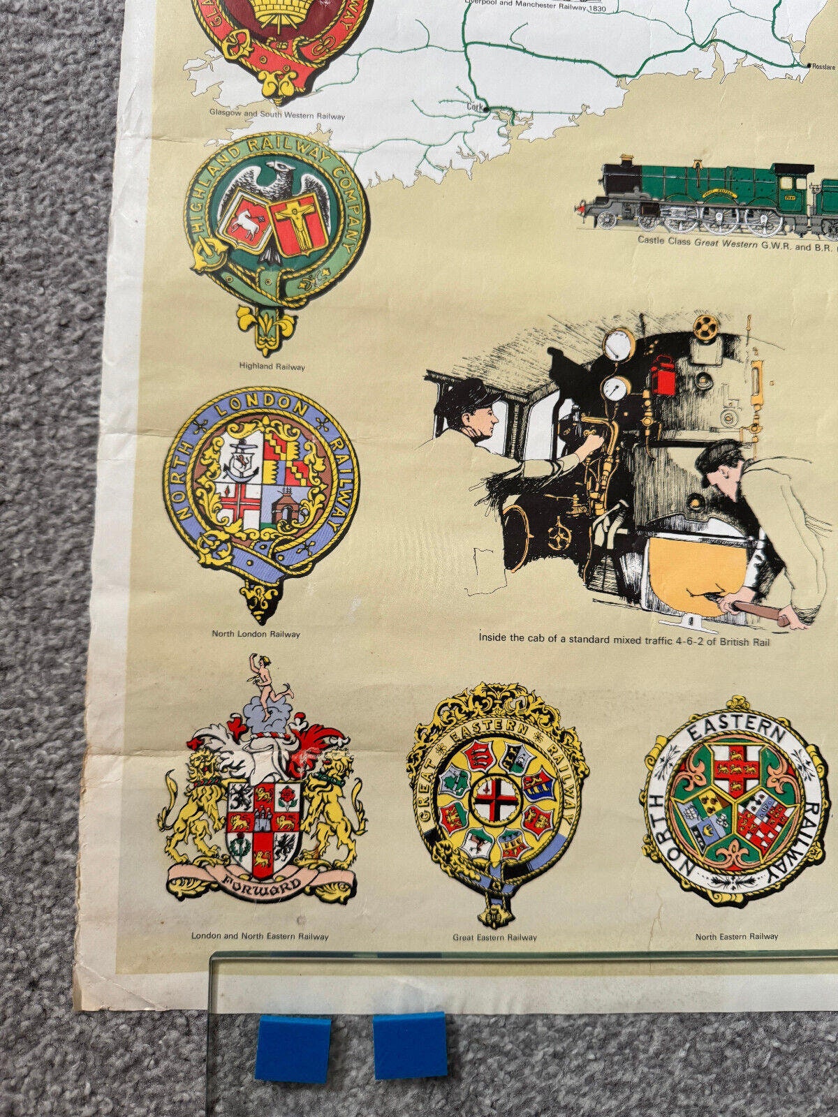 1975 'railway History Map of Britain' Train Poster John Bartholomew ...