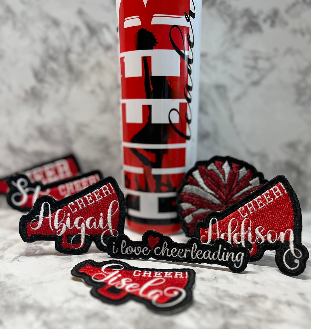 Cheerleading Mega Phone With Name Iron on Patch Cheerleaders Gifts Custom Personalized ...