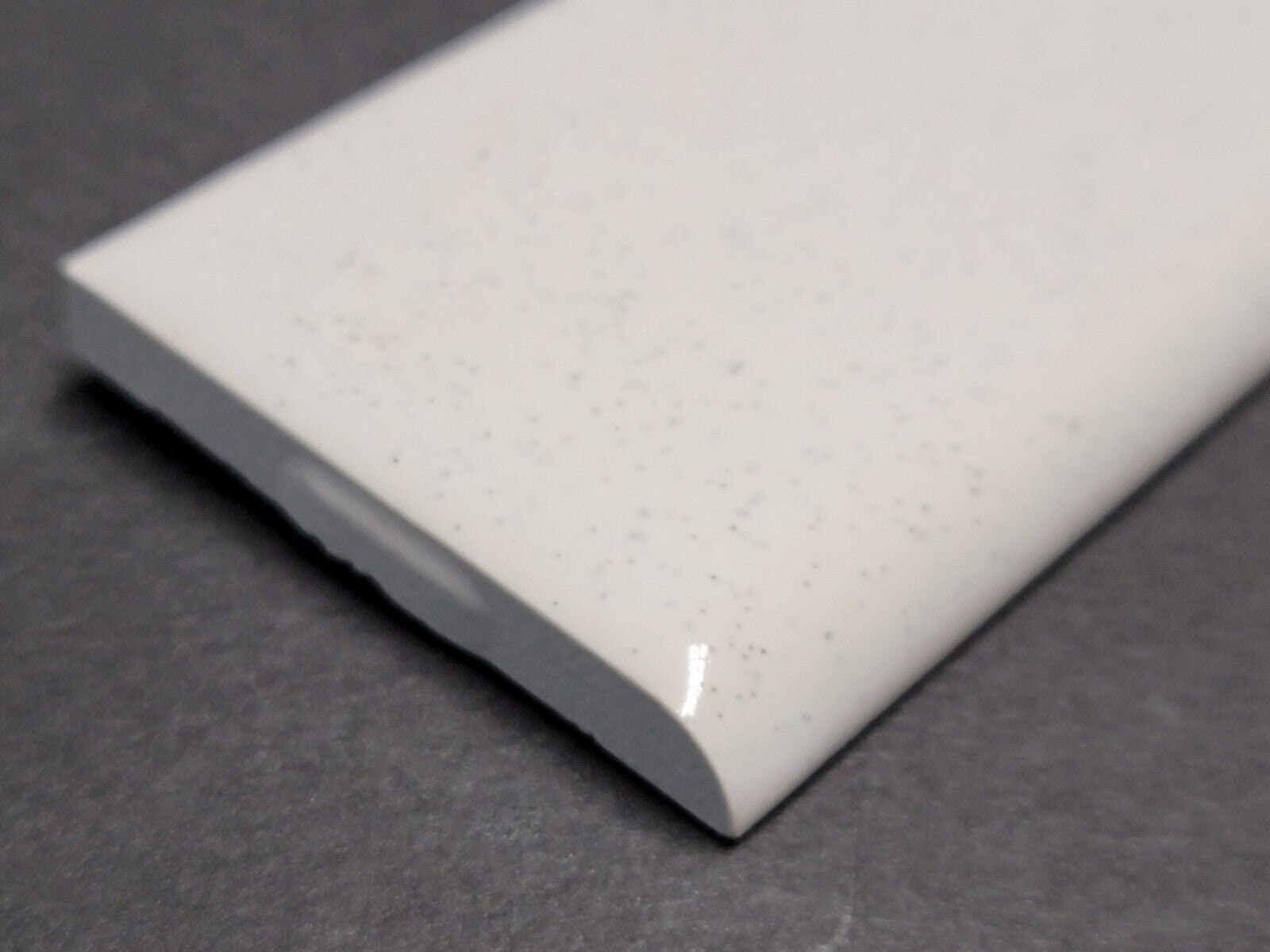 Vtg TILECREST Ceramic Edge Tile White W/black Flecks Gloss Bullnose 6x2 ...
