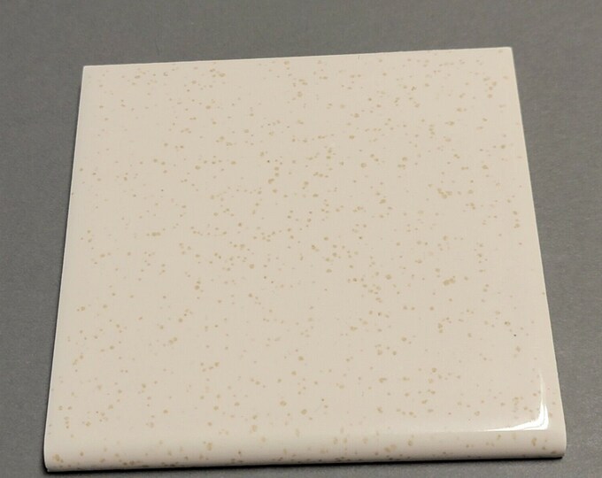 Vtg ATCO Ceramic Tile Beige W/brown Speckle Fleck Gloss Bullnose 4 1/4 ...