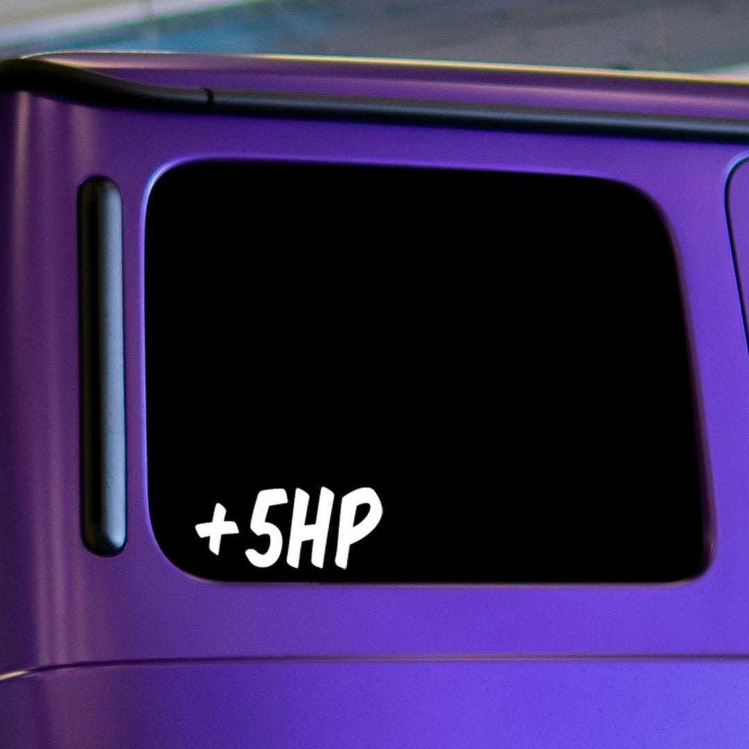 PLUS + 5 HP Decal - Car Decal Window Sticker Truck Decal - Etsy