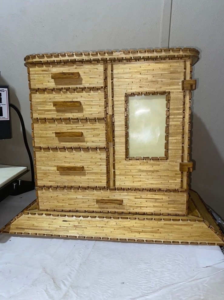 Vintage Prison Art Matchstick Jewelry Box - Etsy