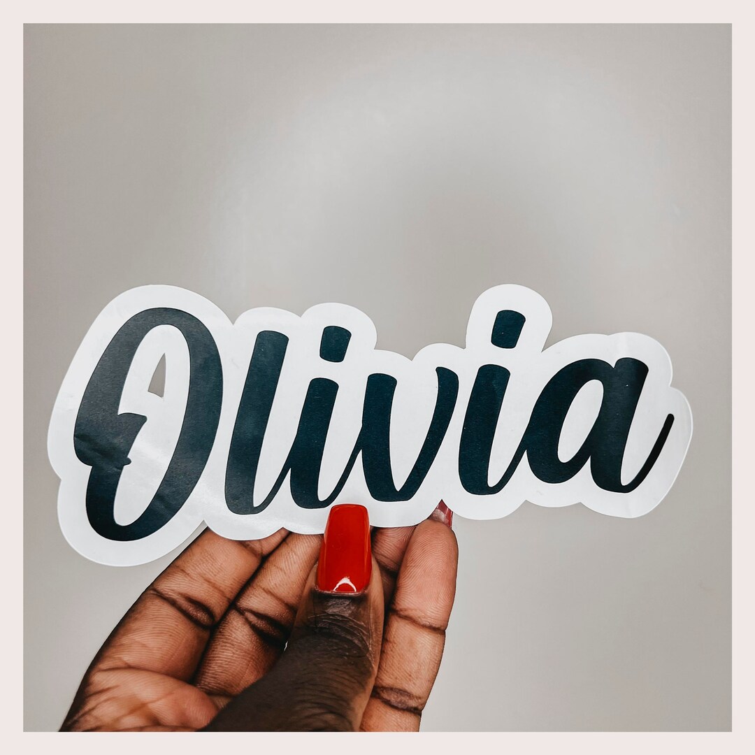 OLIVIA Font Personalized Custom Vinyl Name Decal Laptop Name Decal ...