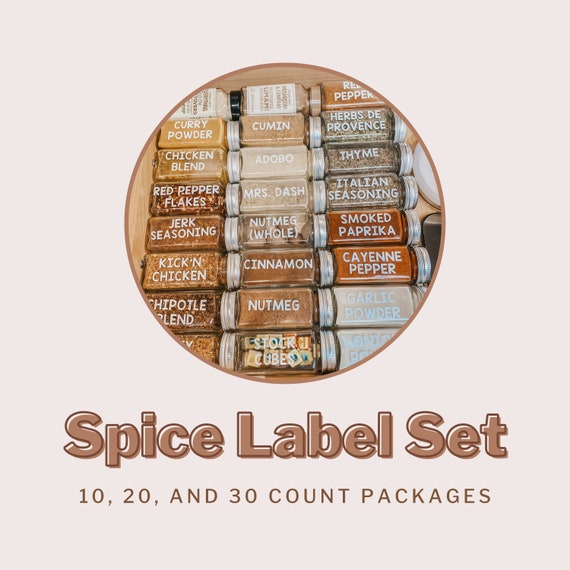 Spice Jar Label Set Vinyl Decals for Spices Spice Stickers - Etsy