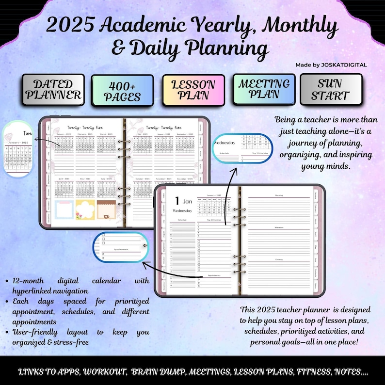 2025 Digital Teacher Planner All-in-one iPad Teacher Planner Lesson ...