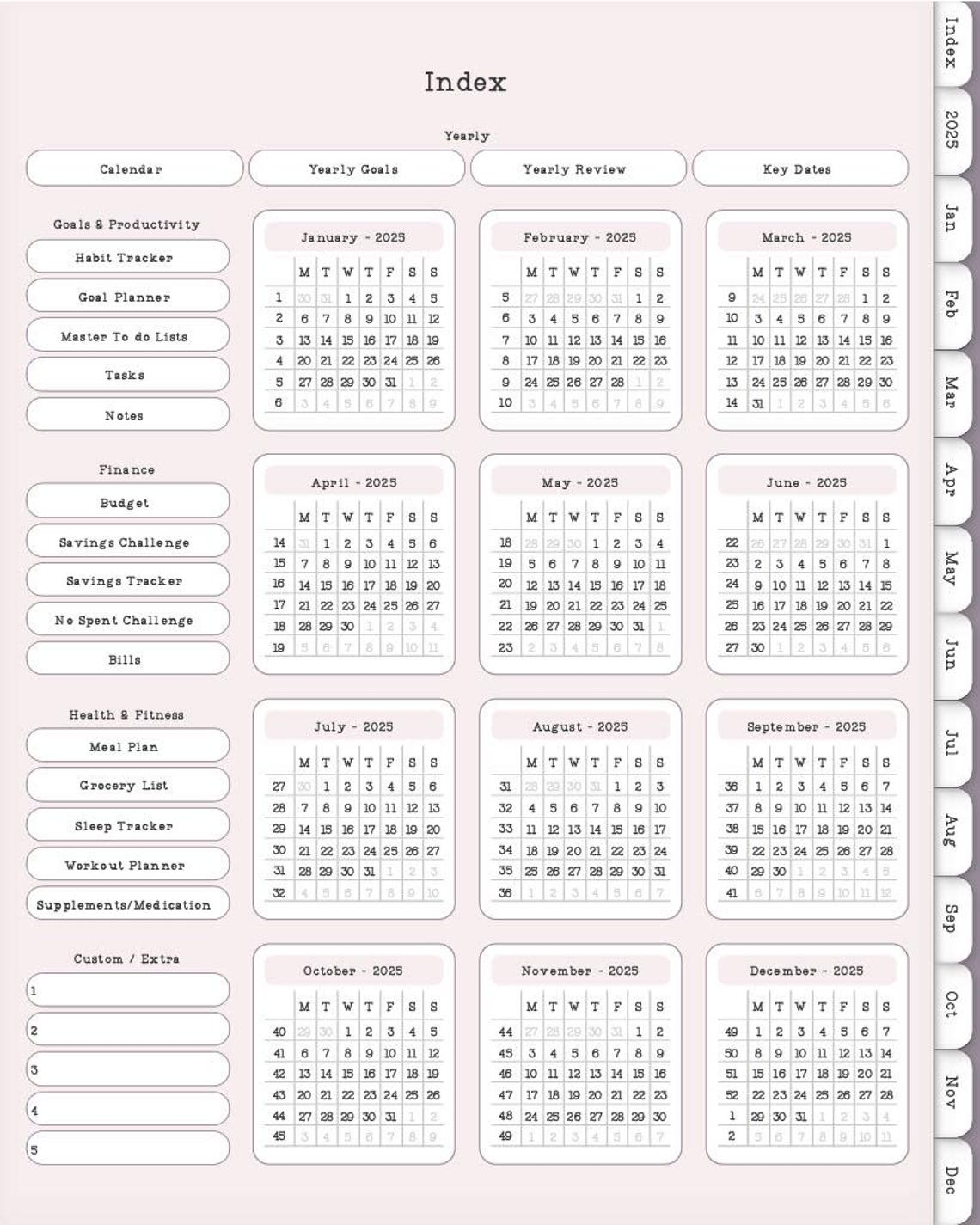2025 Digital Planner: Ultimate Goodnotes Budget & Fitness (PDF) - Etsy