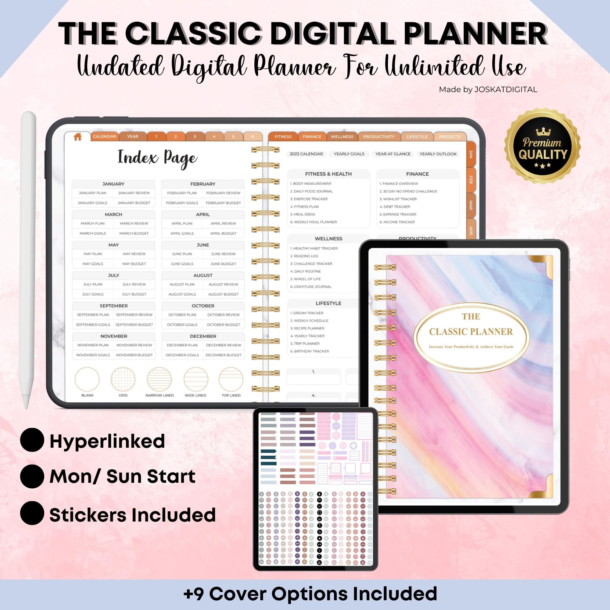 Digital Planner App Digital Planner iPad Planner Best Undated Planner ...