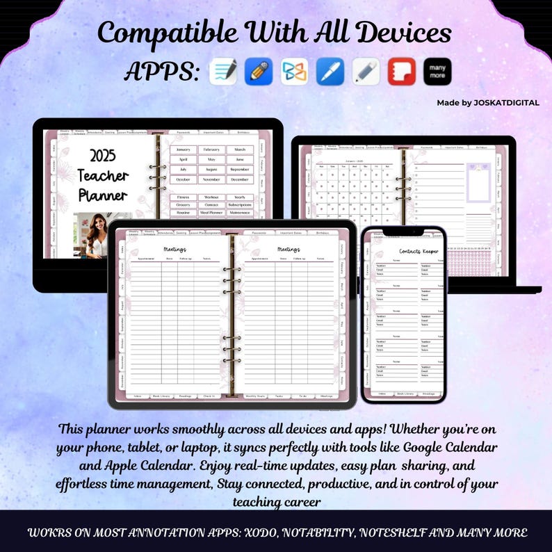 2025 Digital Teacher Planner All-in-one iPad Teacher Planner Lesson ...