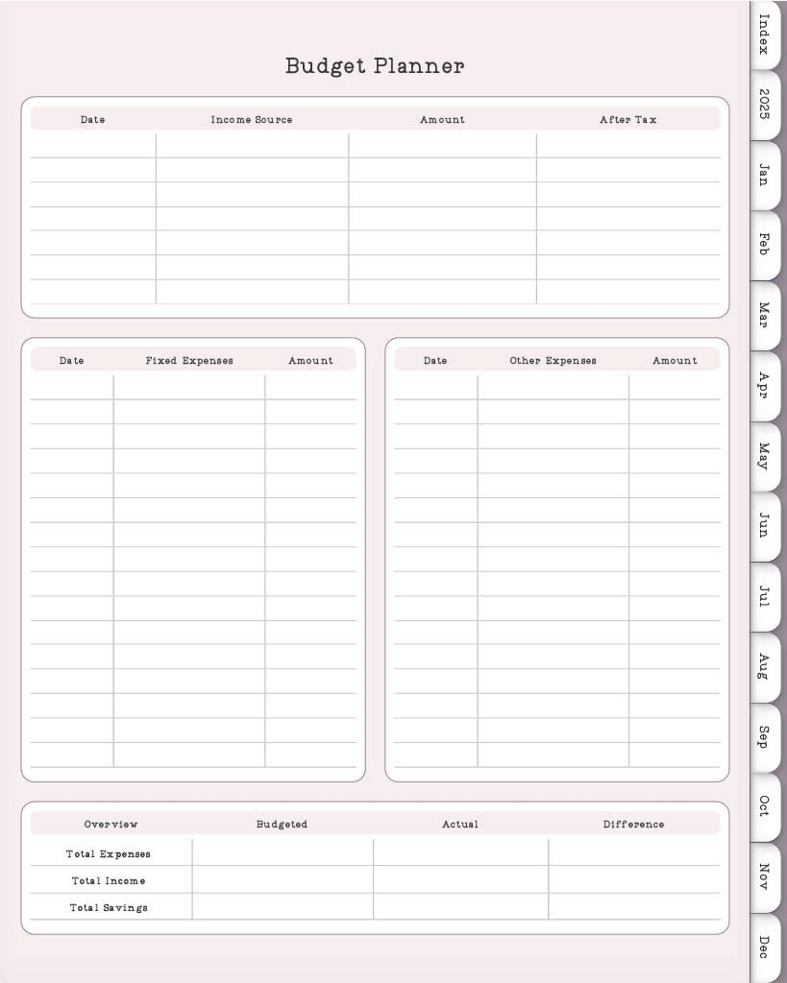2025 Digital Planner: Ultimate Goodnotes Budget & Fitness (PDF) - Etsy
