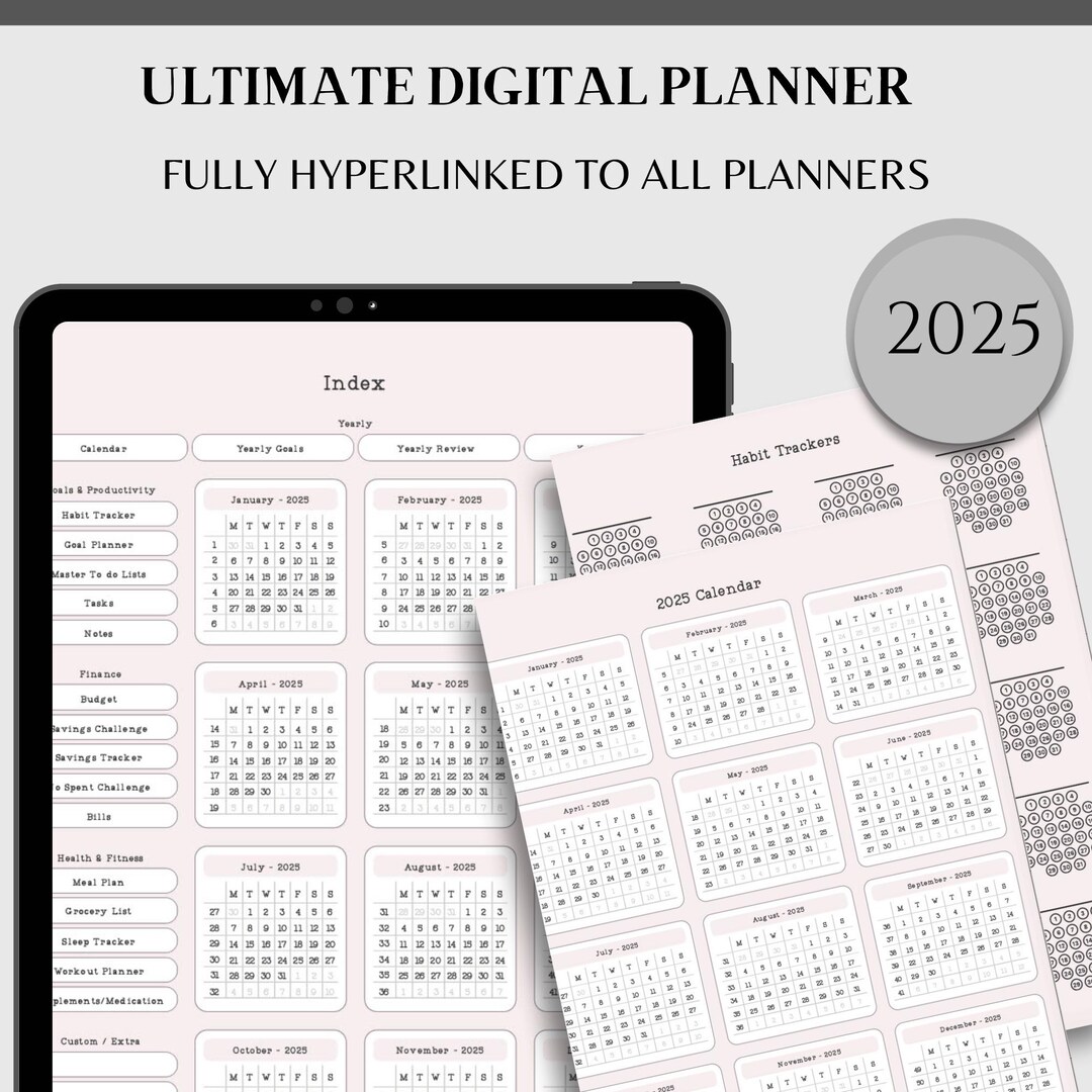 2025 Digital Planner: Ultimate Goodnotes Budget & Fitness (PDF) - Etsy
