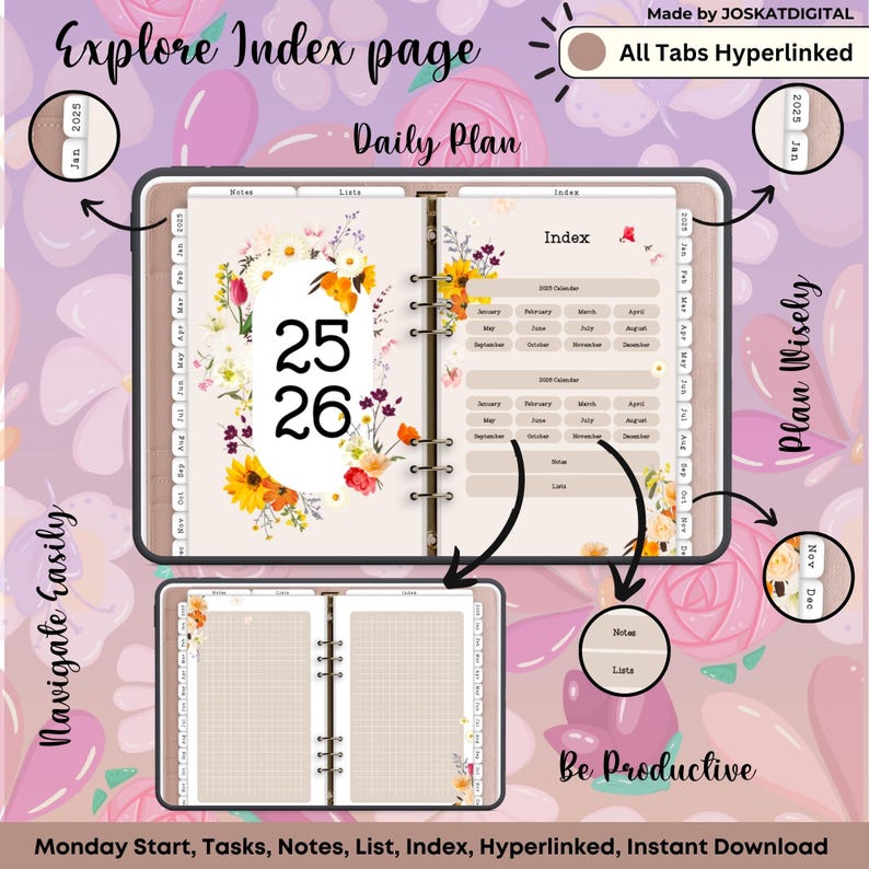 2025-2026 Digital Planner: Ipad, Goodnotes, Notability (digital ...