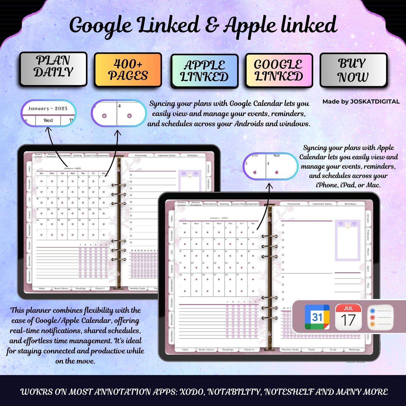 2025 Digital Teacher Planner All-in-one iPad Teacher Planner Lesson ...