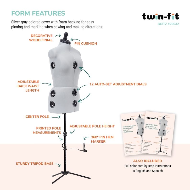 Dritz Twin-fit Adjustable Dress Form, Medium - Etsy