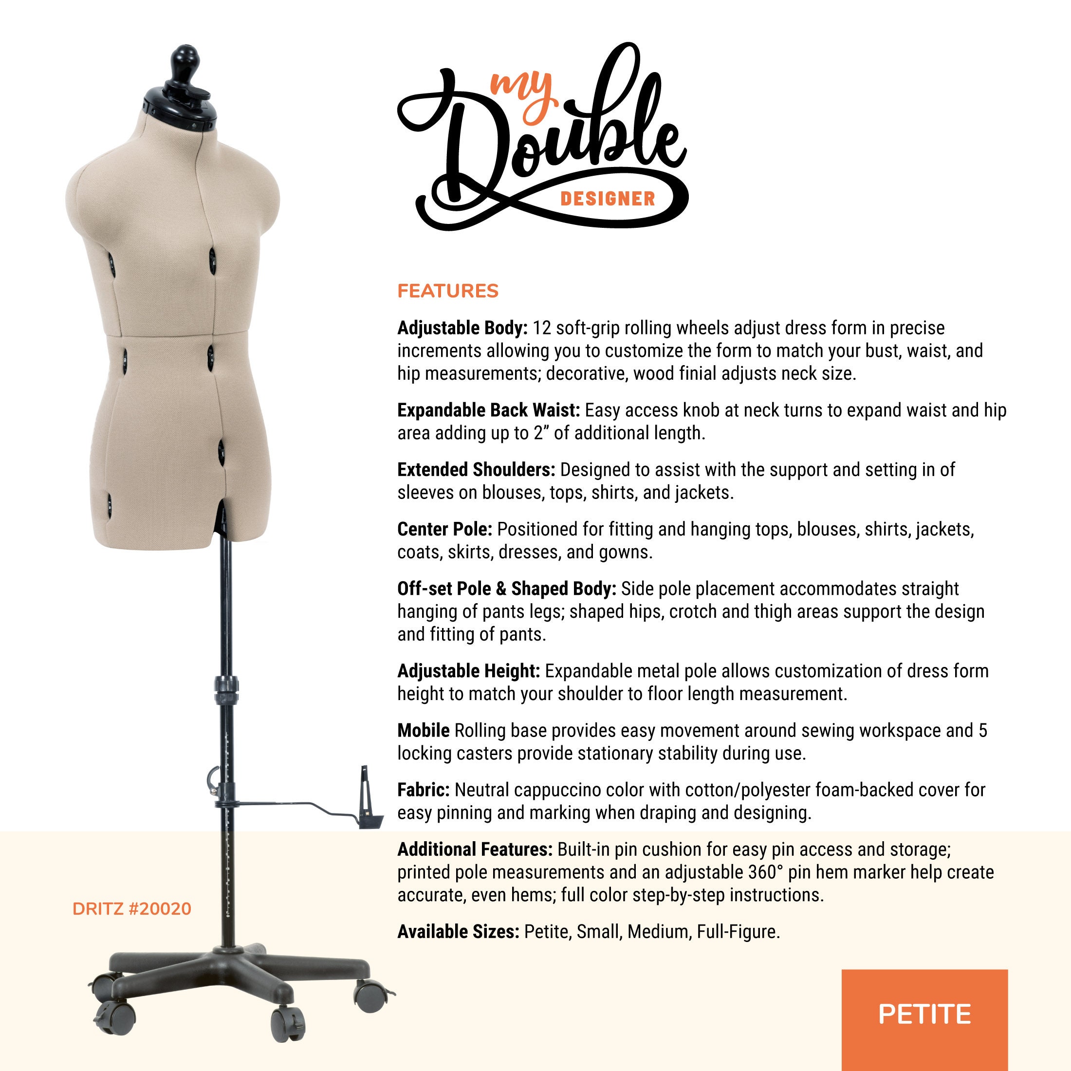 Dritz My Double Designer Adjustable Dress Form Petite - Etsy