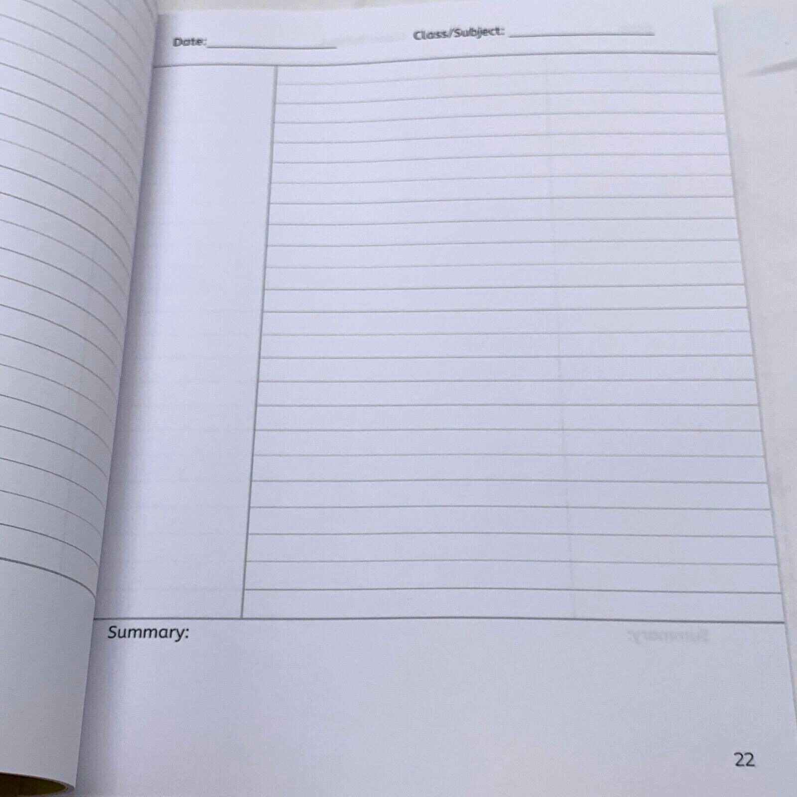 Cornell Note Taking With Ruled Lines, Table of Contents and Numbered ...