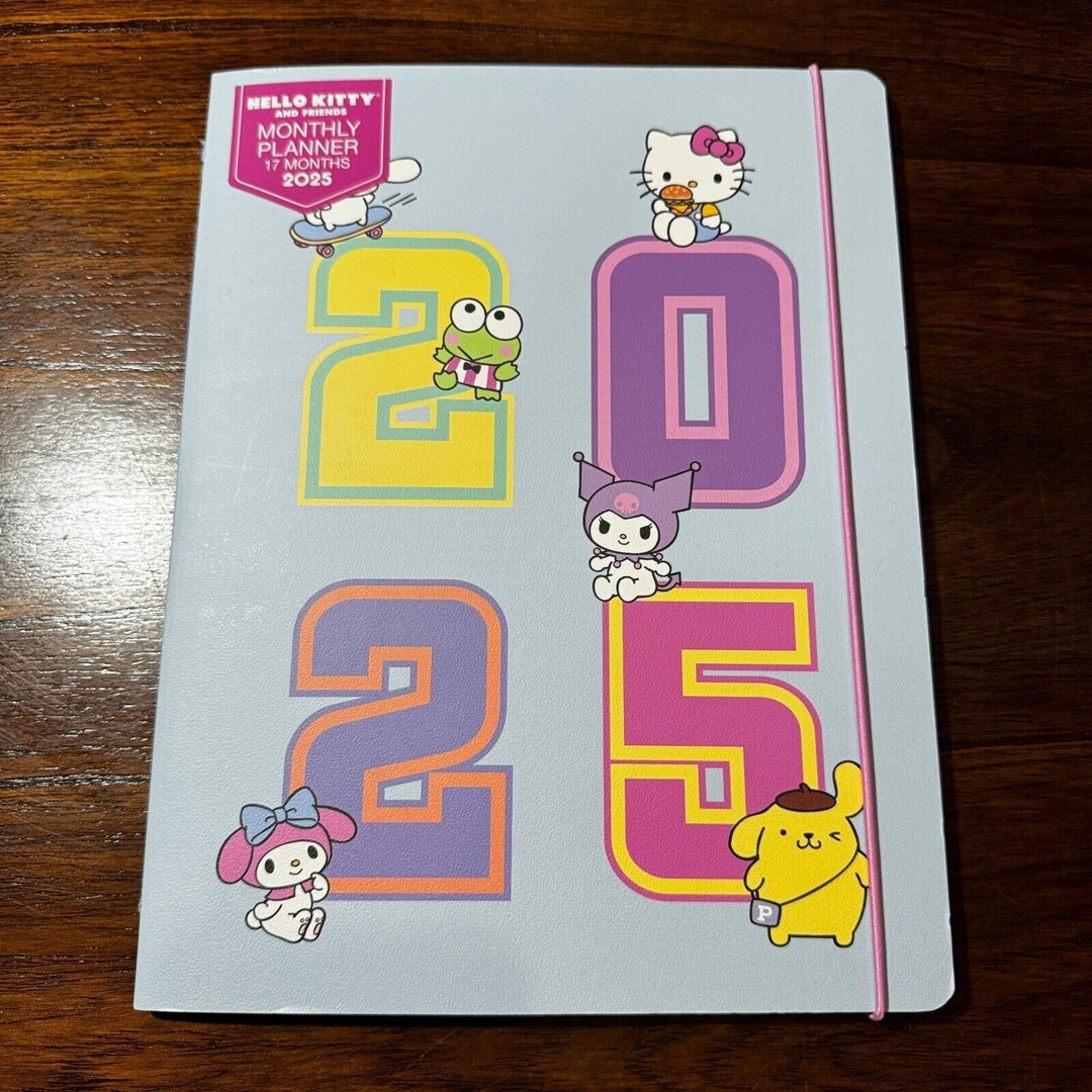 2024 2025 Sanrio Hello Kitty Planner Monthly Calendar Pocket OCS Orange ...