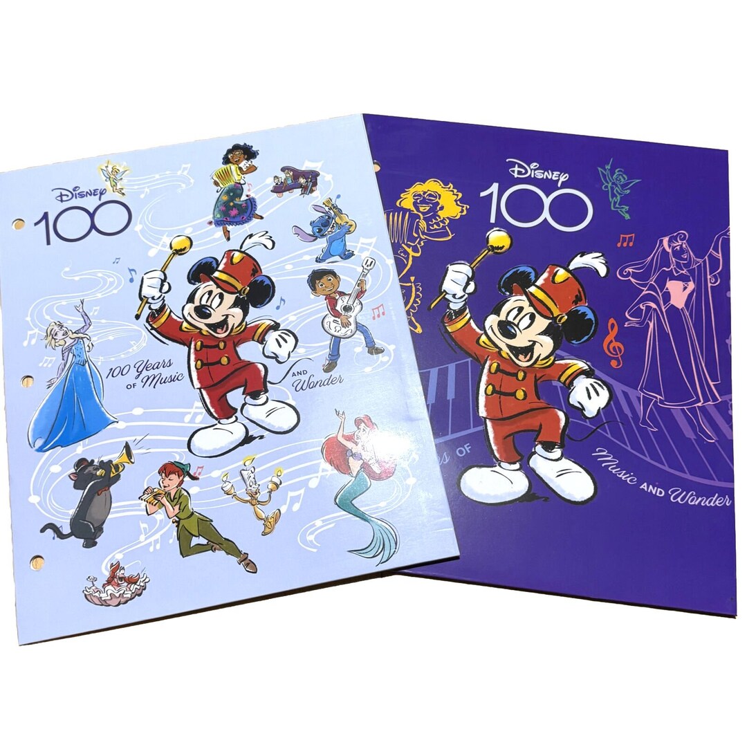 Disney Mickey Mouse Pocket Folders 100 Years of Music and Wonder 9.5x11 ...