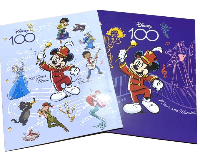 Disney Mickey Mouse Pocket Folders 100 Years of Music and Wonder 9.5x11 ...