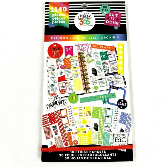 The Happy Planner Stickers Book 1140 Pieces Rainbow Colorful | Etsy