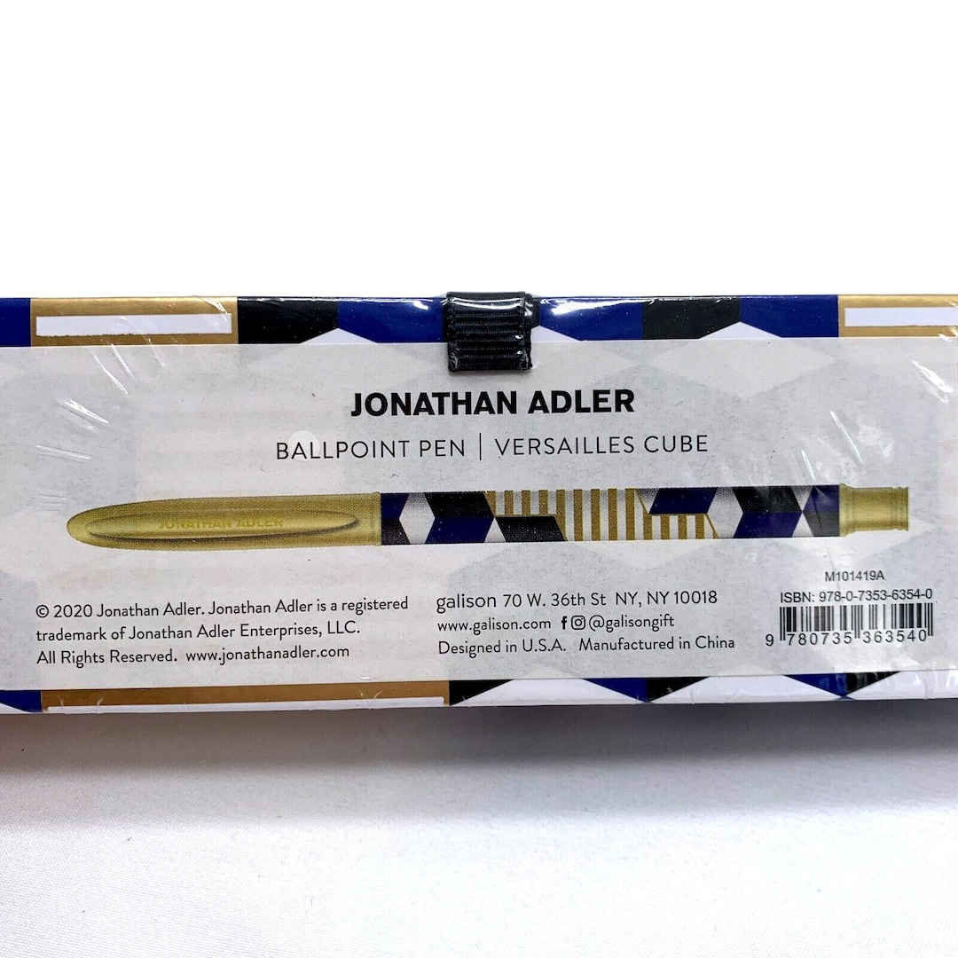 Jonathan Adler Boxed Pen Versailles Cube Blue Black Gold - Etsy