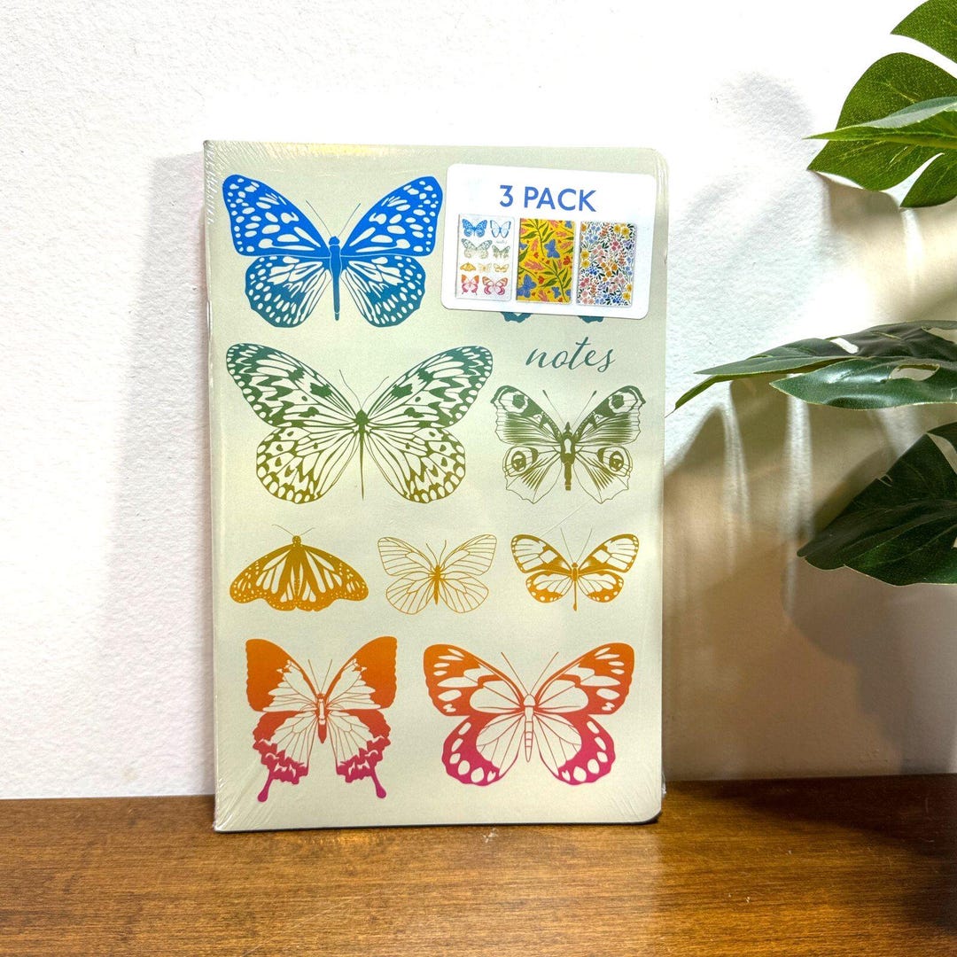 Set of 3 Butterfly Journals Lined Paper Notebooks - Etsy