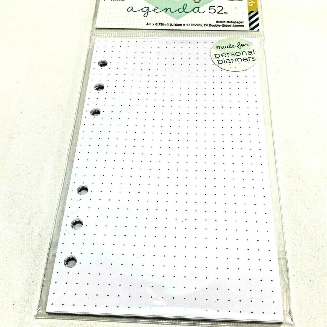 The Paper Studio Agenda 52 Dotted Bullet Paper 4x6.79 in 24 Double-sided Sheets - Etsy