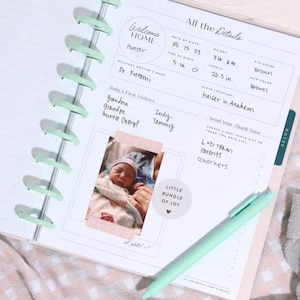 Happy Planner Classic Pregnancy Layout 7x9.25 Undated Butterflies ...