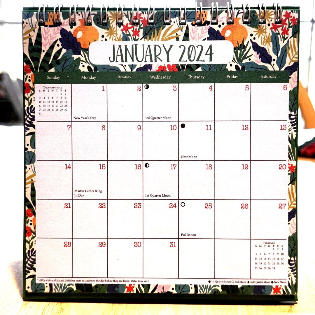 2024 Monthly Desk Calendar Standing 6 Inches Plants - Etsy