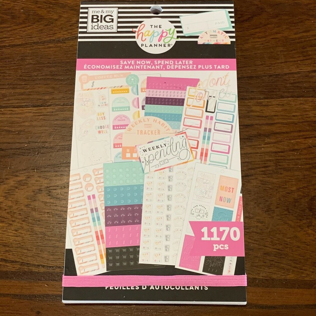 The Happy Planner Sticker Book Save Now Spend Later Budget 1170 Pieces ...