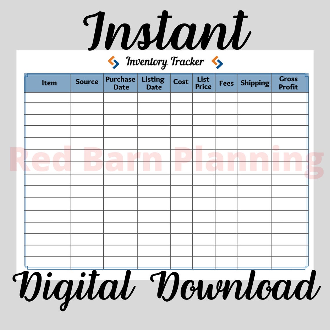 Reseller Inventory Sheets Inventory Tracker Printable - Etsy