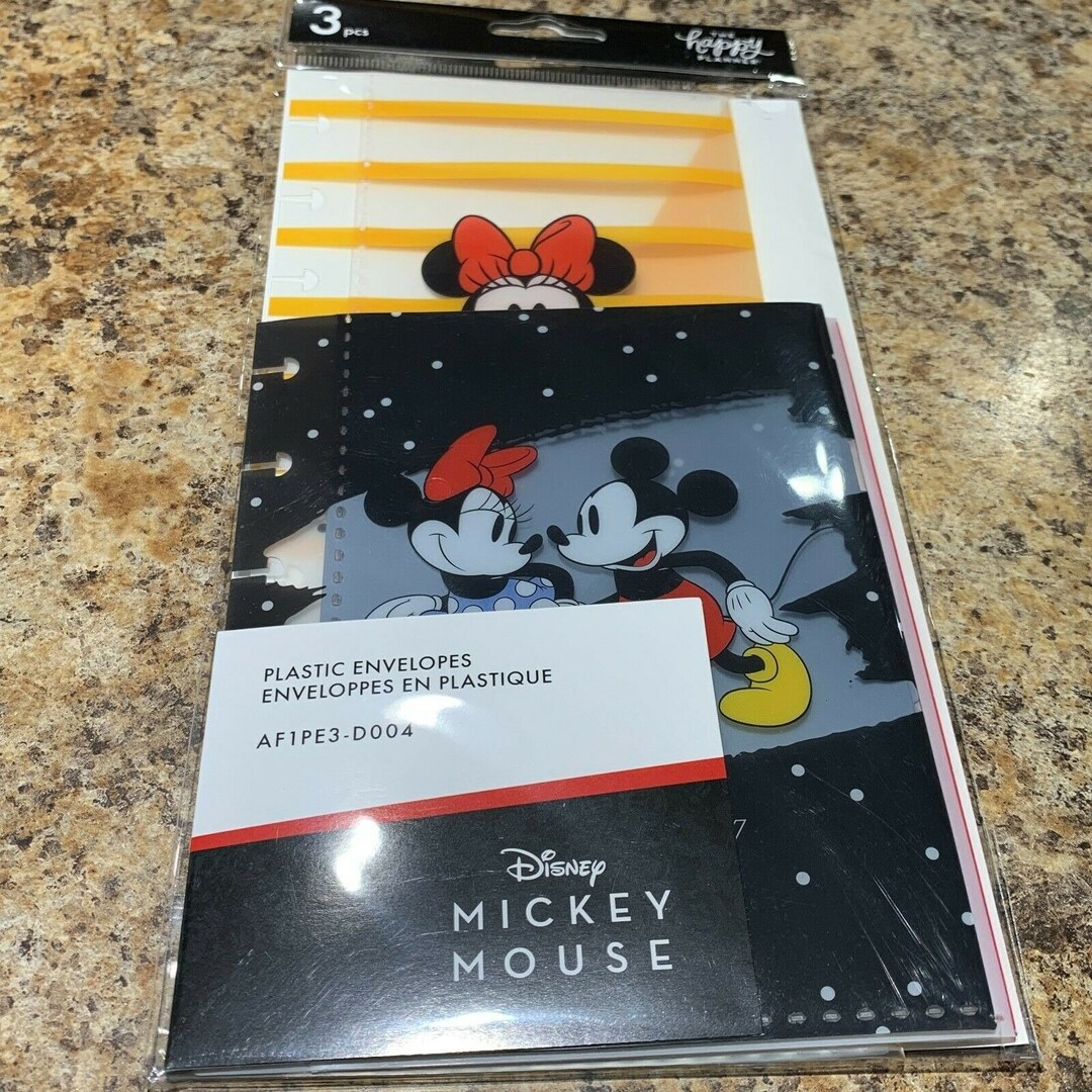 The Happy Planner Plastic Envelopes Disney Mickey and Minnie Mouse Set ...