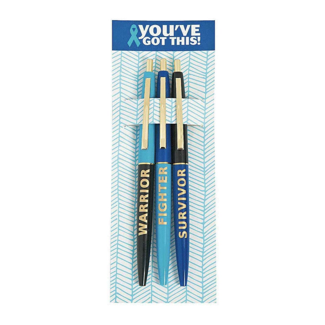 3 Teal Ribbon Ballpoint Pens PTSD PCOS Sexual Assault Warrior Fighter ...