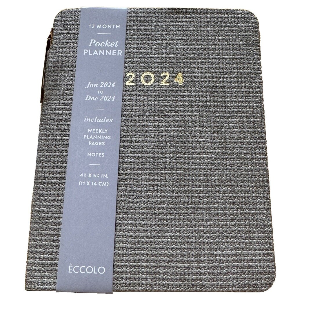2024 Planner Pocket Eccolo Weekly Layouts With Pen Tan 4.5x5.75 Notes ...