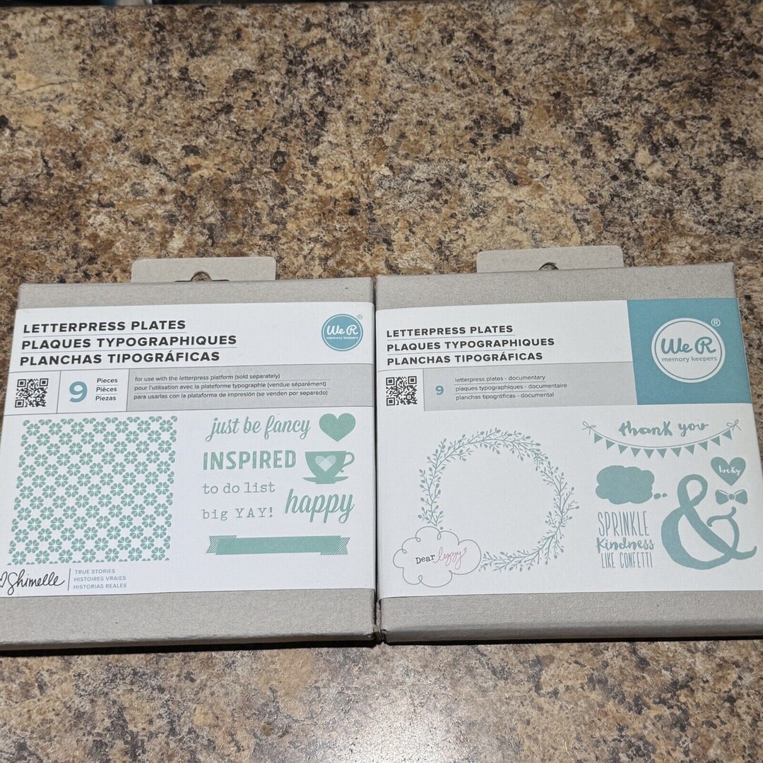 We R Memory Keepers Letterpress Plates Set 18 Pcs True Stories ...