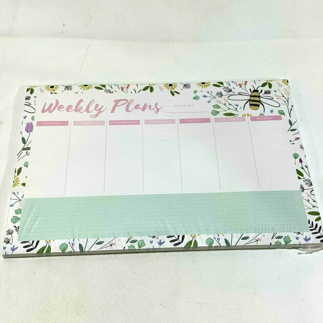 Weekly Desk Calendar Pad Bumblebee Undated Floral - Etsy