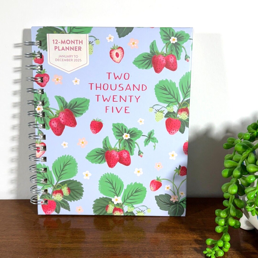 2025 Planner Agenda Weekly Pages and Monthly Calendars Strawberry OCS ...