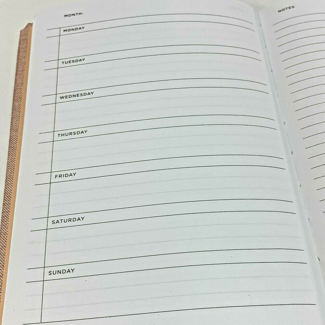 Undated Planner Weekly Monthly Layouts Hard Cover Ribbon Bookmark Notes ...