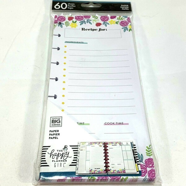 Happy Planner Classic Recipe - Etsy