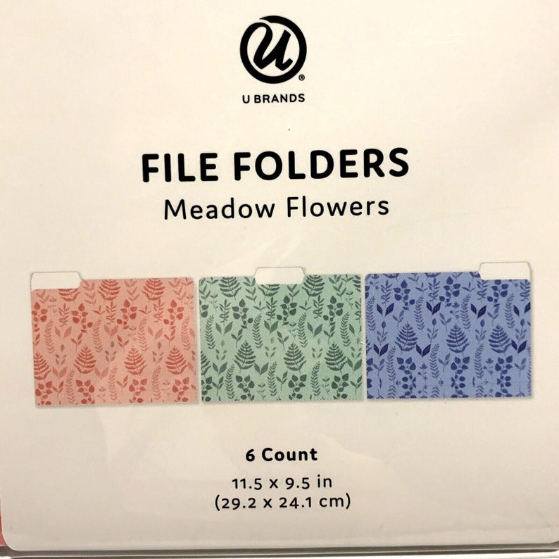 6 Letter Size File Folders With Tabs Flowers Peach Green Blue - Etsy