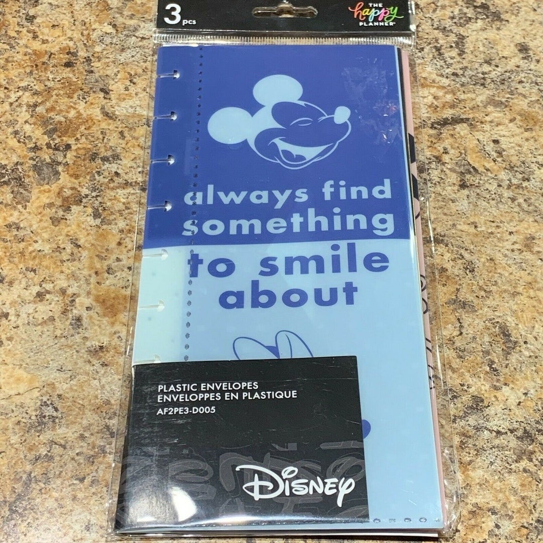 The Happy Planner Disney Mickey Mouse Plastic Envelopes Set of 3 - Etsy