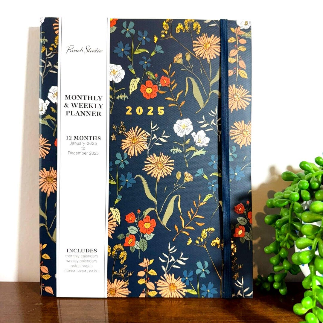 Punch Studio 2025 Planner Monthly Weekly Layouts Interior Pocket ...
