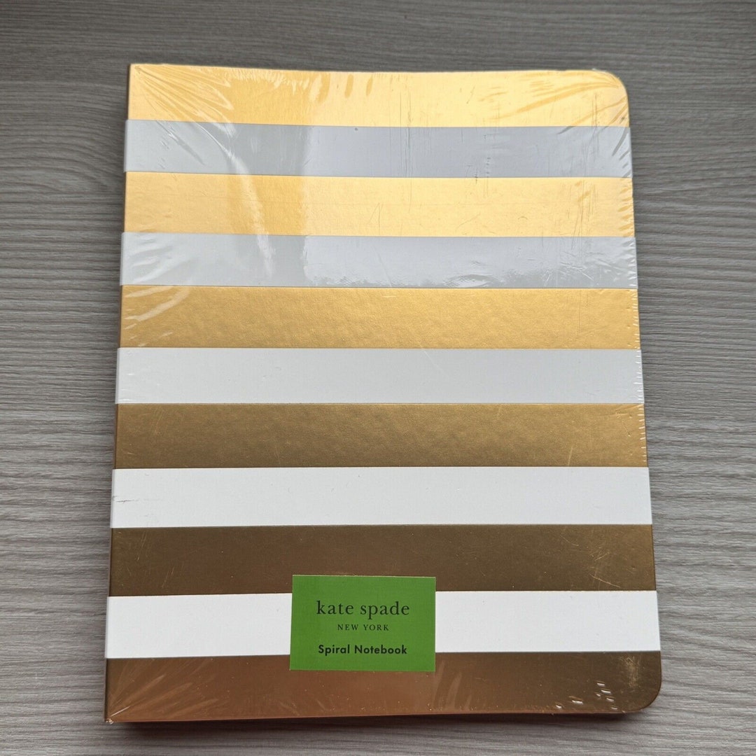 Kate Spade Notebook Spiral Hidden Spine 112 Lined Pages Gold Stripe - Etsy