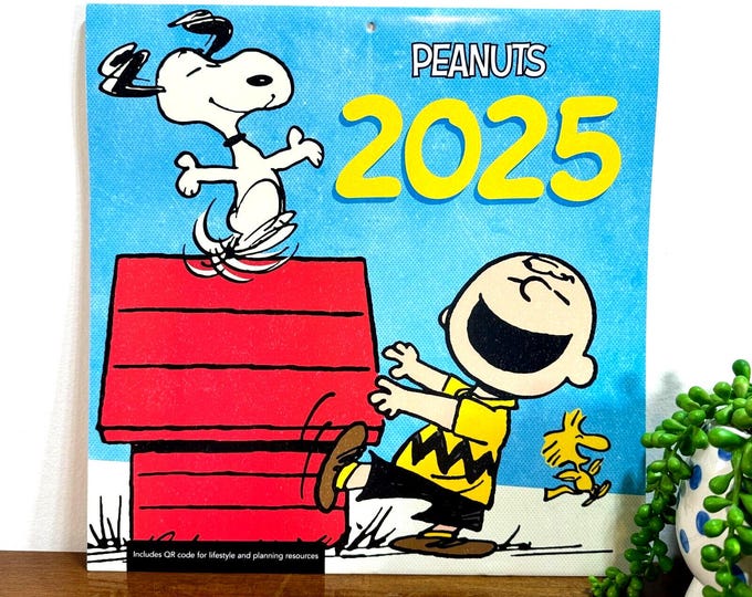 Peanuts Gang 2025 Wall Calendar 12x24 Charlie Brown Snoopy Woodstock ...