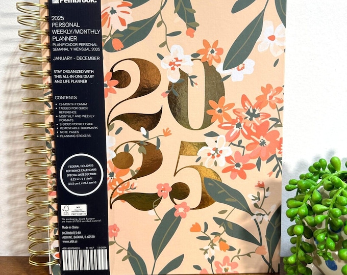Pembrook 2025 Planner Weekly Monthly Calendar Stickers Pocket Folder ...