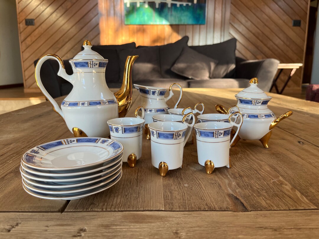 Dimlaj Fine Porcelain Tea Pot Set of 6 - Etsy