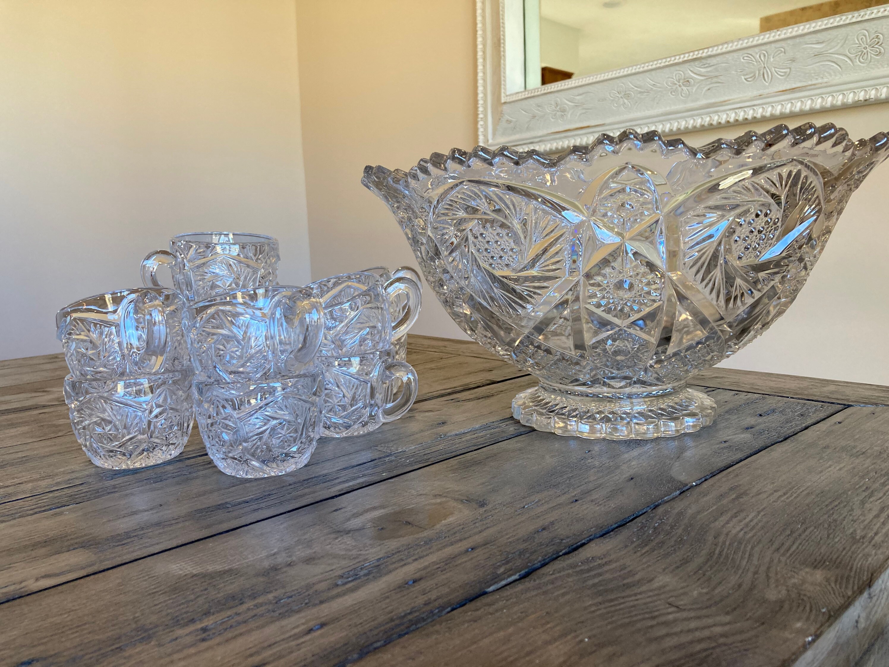 Whirling Star Clear By Imperial Glass Ohio 13 Piece Punch - Etsy