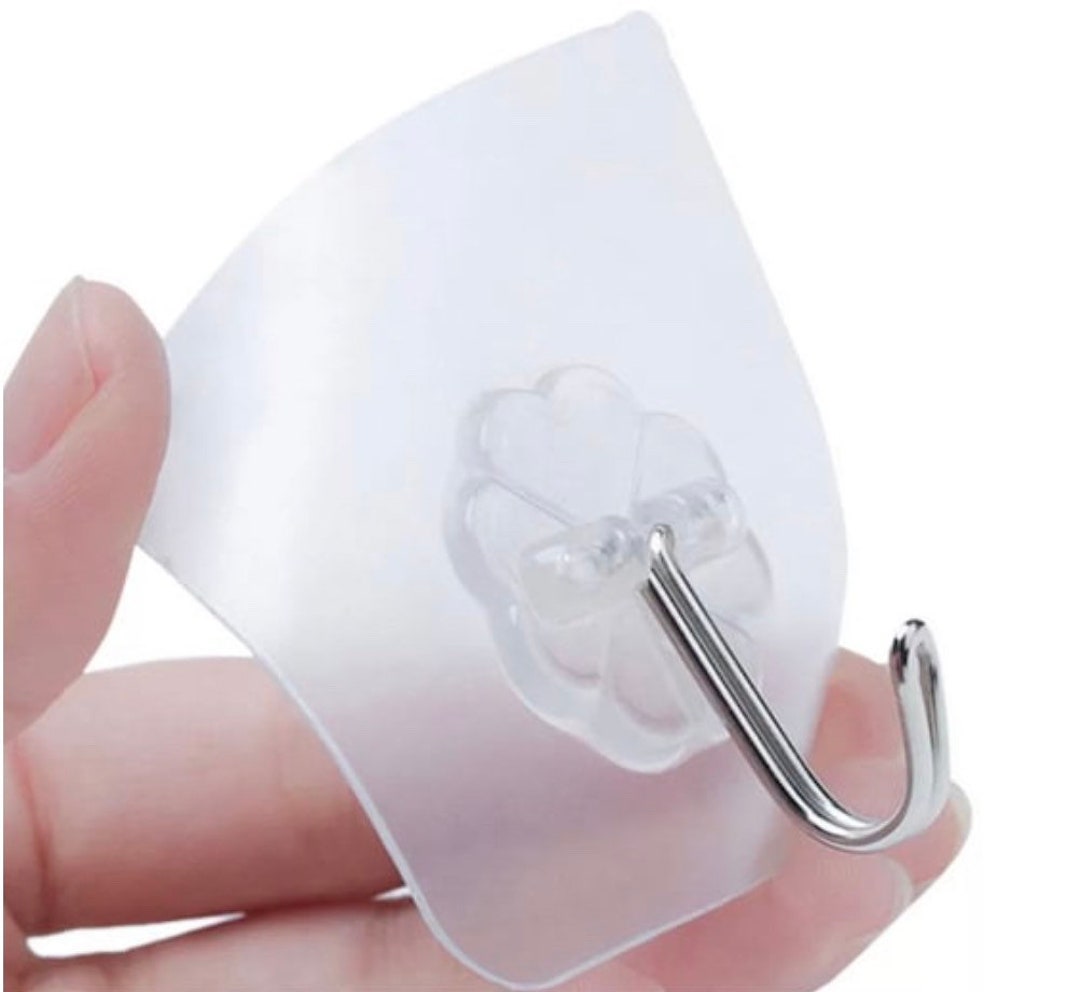 Wall Hooks 13lbmax Transparent Reusable Seamless Hooks,waterproof and ...