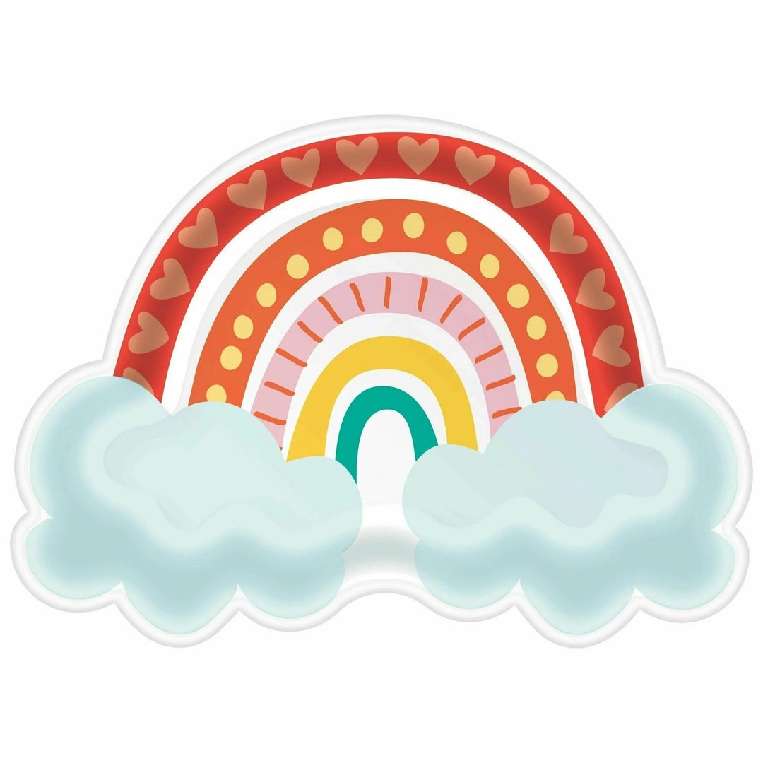 Retro RAINBOW Shaped PLATES 8ct - Etsy